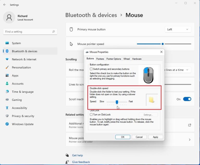 How to Change Mouse Double-Click Speed in Windows 11 - Geek Rewind