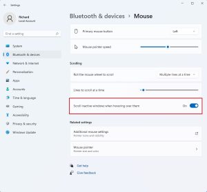 Enable Scroll in Inactive Windows on Windows 11 - Geek Rewind