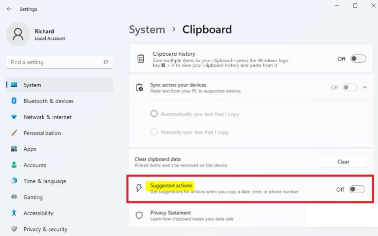 How to Enable or Disable Suggested Actions in Windows 11 | Geek Rewind