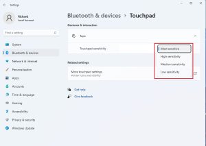 Adjust Touchpad Sensitivity in Windows 11 - Geek Rewind