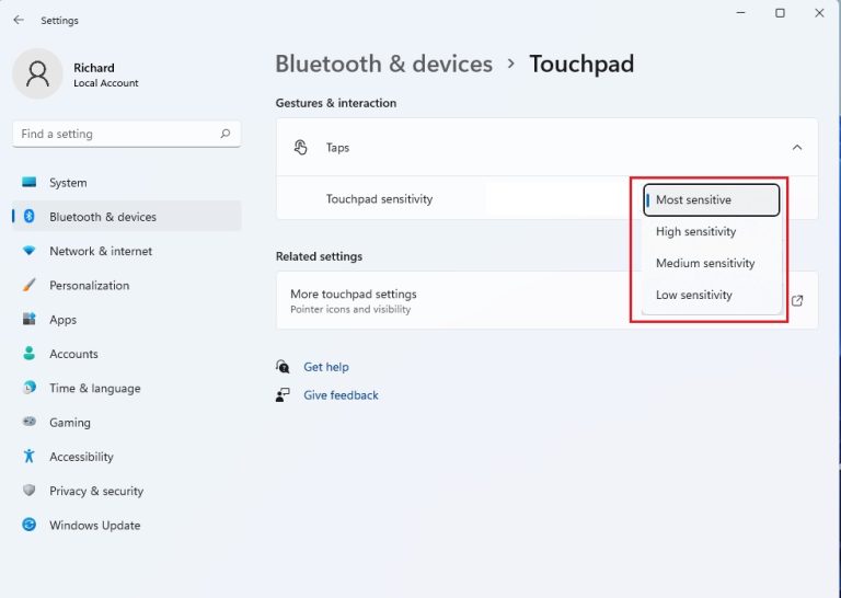 Adjust Touchpad Sensitivity in Windows 11 - Geek Rewind