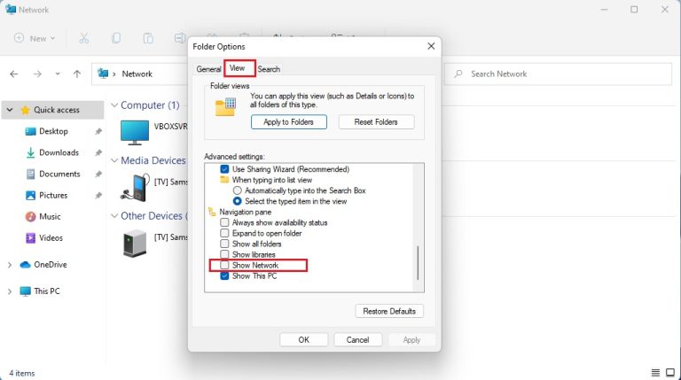 Hide or Show Network Icon in Windows 11 File Explorer - Geek Rewind