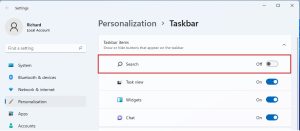 Hide or Unhide Windows 11 Taskbar Search Box - Geek Rewind