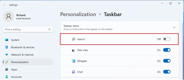 Hide or Unhide Windows 11 Taskbar Search Box - Geek Rewind