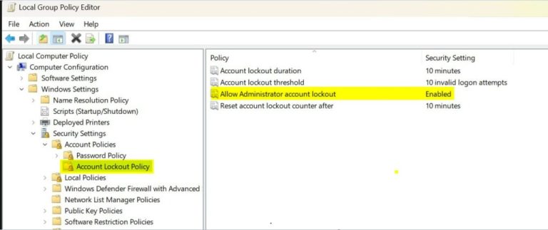 How to Enable or Disable Administrator Account Lockout in Windows 11 ...