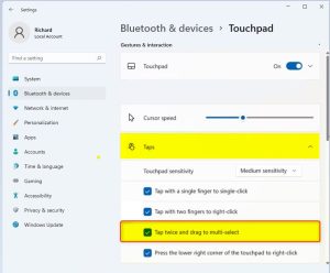 Enable Tap Twice and Drag on Windows 11 Touchpad - Geek Rewind
