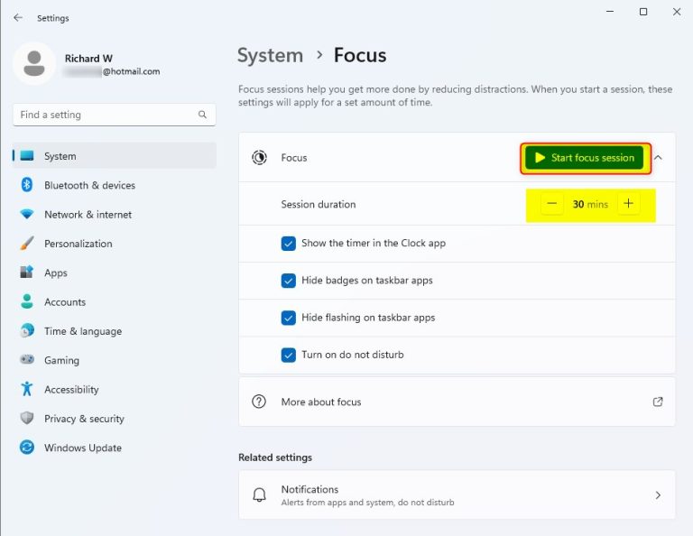 How to Start and End Focus Sessions in Windows 11 - Geek Rewind
