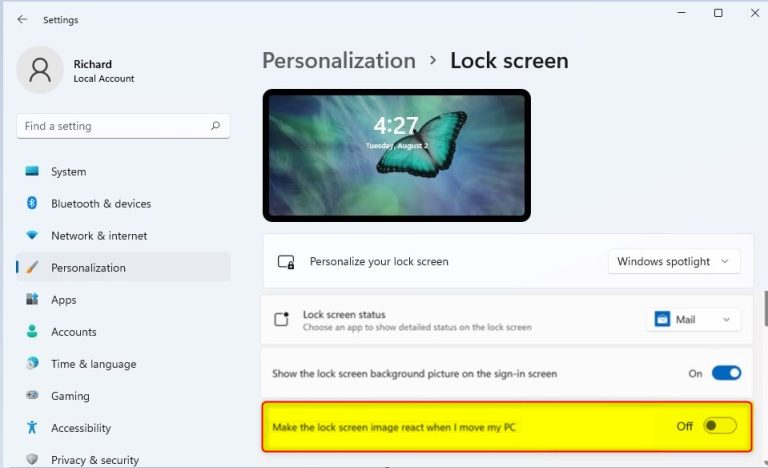 How to Enable/Disable Windows 11 Lock Screen Background Motion - Geek ...