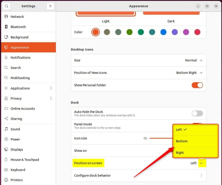 How to Change Dock Position in Ubuntu Linux - Geek Rewind