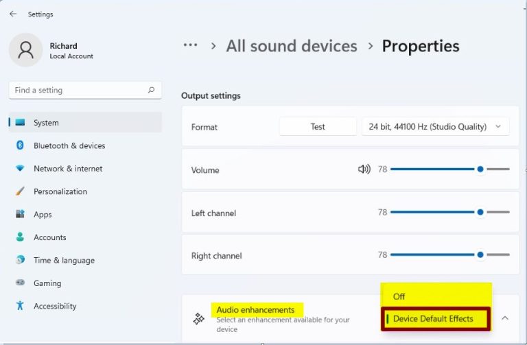 Enable or Disable Audio Enhancements in Windows 11 - Geek Rewind