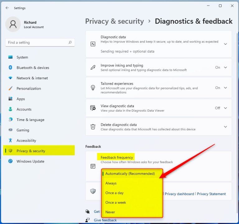 How to Change Feedback Frequency in Windows 11 | Geek Rewind