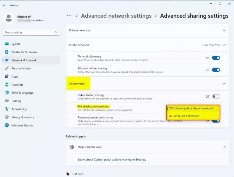 How to Change Encryption Level for File Sharing Connections in Windows ...