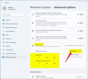 How to Set Active Hours for Windows Update in Windows 11 - Geek Rewind