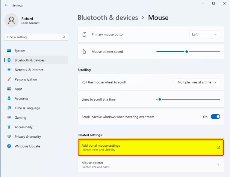 Enable Mouse Pointer Shadow in Windows 11 - Geek Rewind