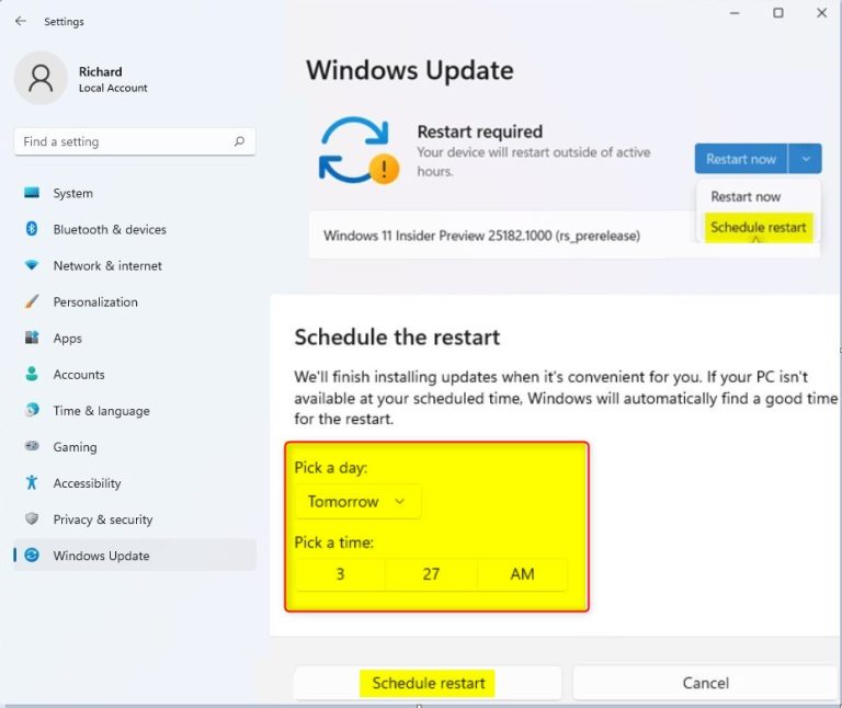 How to Schedule Windows Update Restarts in Windows 11 - Geek Rewind