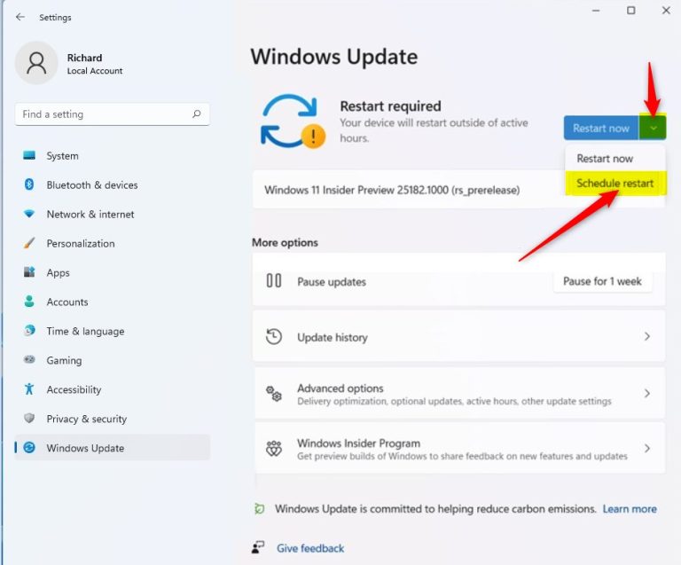How to Schedule Windows Update Restarts in Windows 11 - Geek Rewind