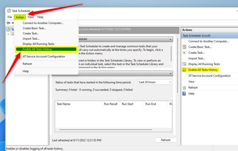 Enable Task Scheduler History in Windows 11 - Geek Rewind