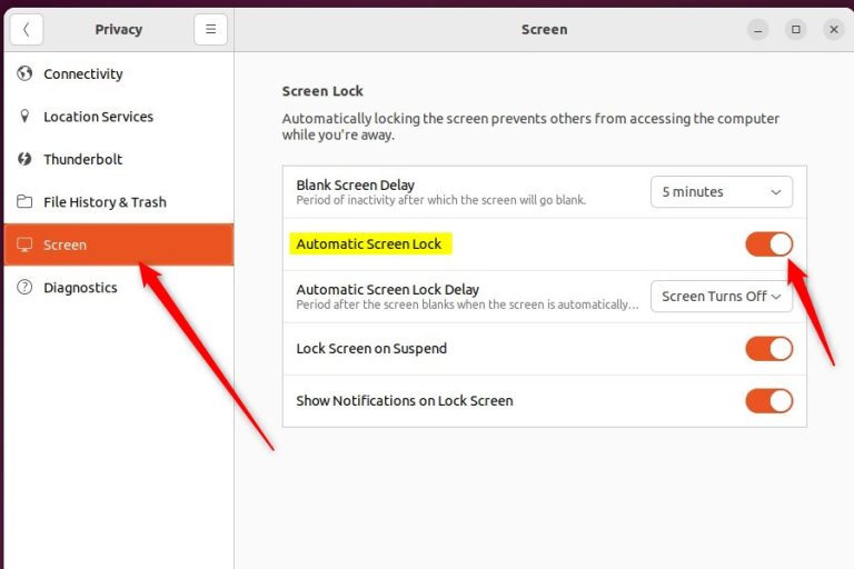 How to Enable Automatic Screen Lock in Ubuntu Linux - Geek Rewind