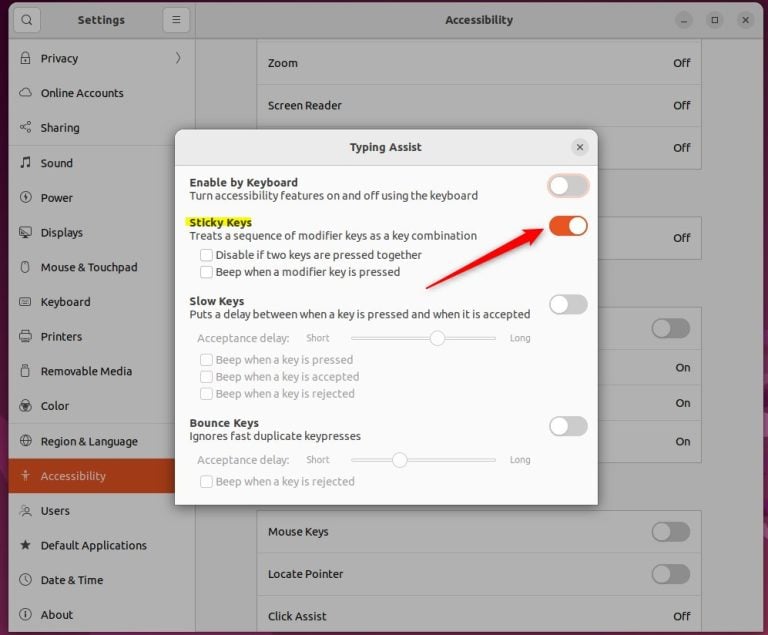 How to Enable Sticky Keys in Ubuntu Linux - Geek Rewind