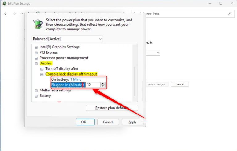 Adjust Console Lock Display Off Timeout in Windows 11 - Geek Rewind