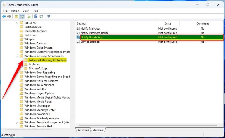 Enable SmartScreen Enhanced Phishing Protection on Windows 11 - Geek Rewind