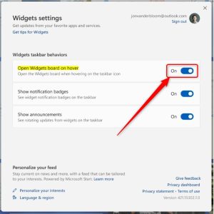 How to Disable Widgets Board on Hover in Windows 11 - Geek Rewind