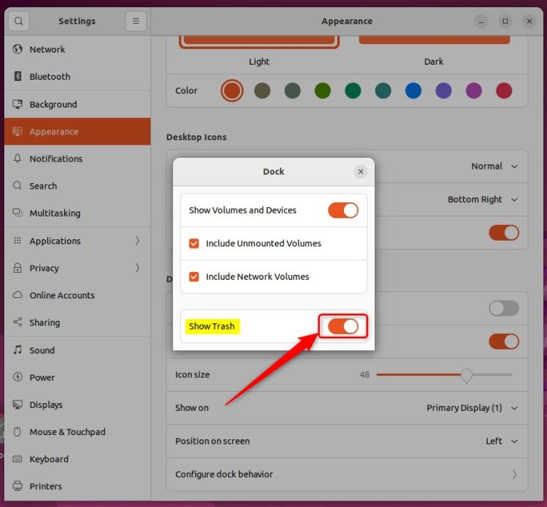 Hide or Unhide Trash Icon in Ubuntu Dock - Geek Rewind
