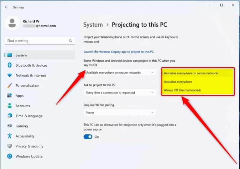 How to Enable Projecting to this PC in Windows 11 - Geek Rewind
