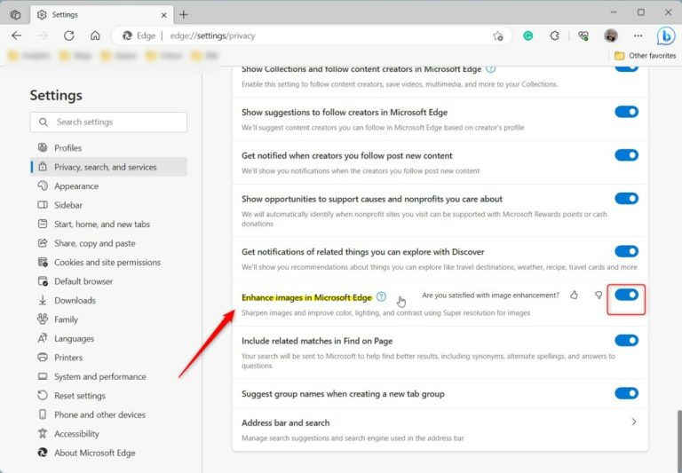 Enabling or Disabling Image Enhancement in Microsoft Edge - Geek Rewind