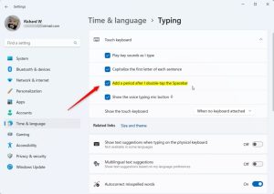 Turn On or Off Touch Keyboard Add Period after Double-tap Spacebar in ...