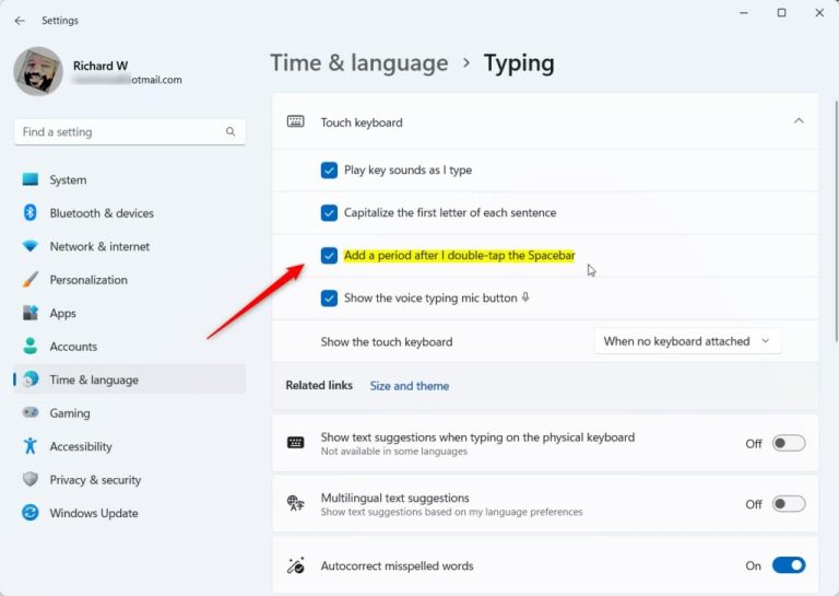 How to Turn On or Off Add a Period when you Double-tap Spacebar in ...