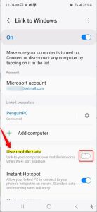 Enable Sync Over Mobile Data in Phone Link for Windows 11 - Geek Rewind
