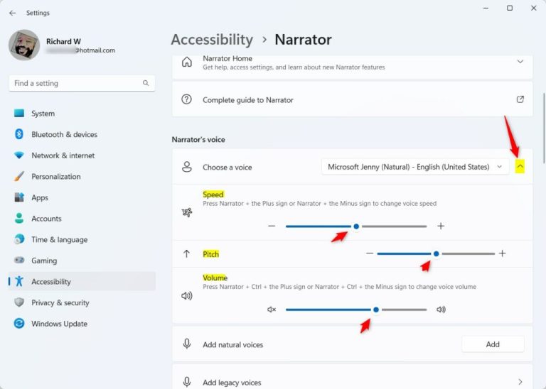 Adjusting the Voice, Speed, and Volume of Narrator in Windows 11 - Geek ...