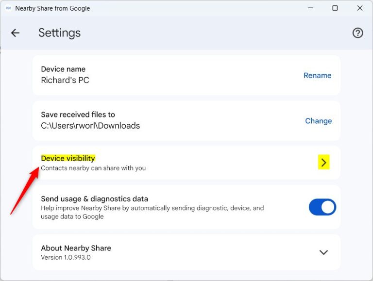 Manage Device Visibility in Android Nearby Share - Geek Rewind