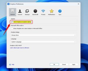How to Enable Dropbox at Windows 11 Startup - Geek Rewind