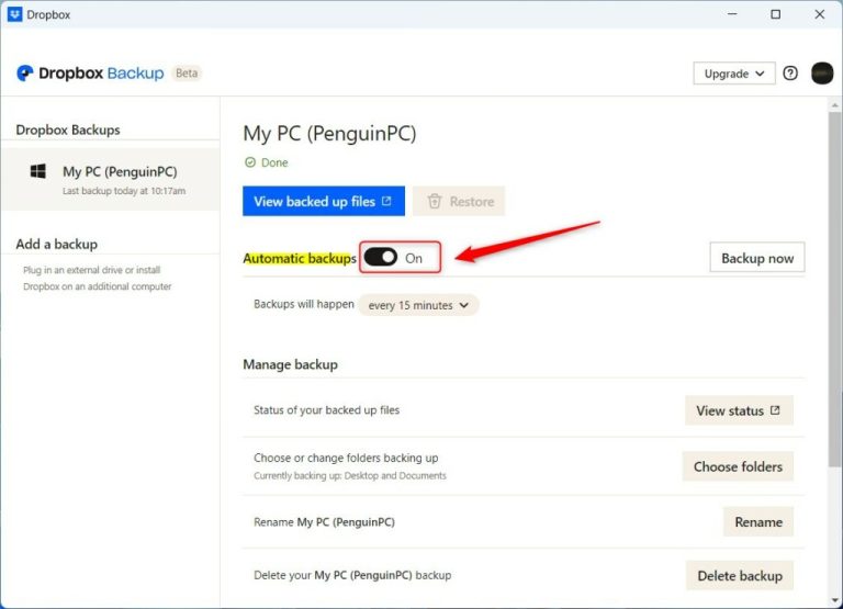 How to Turn “Automatic backups” On or Off in Dropbox on Windows 11 ...
