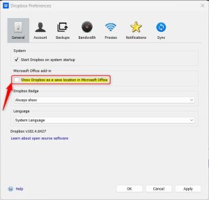 Enable Dropbox as Save Location in Office - Geek Rewind
