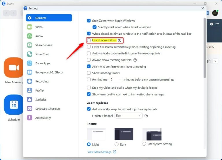 How to Turn “Use dual monitors” On or Off in Zoom on Windows 11 - Geek ...