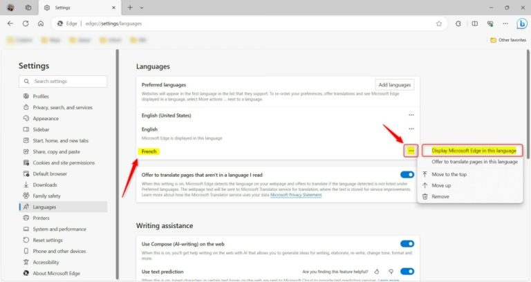 How to Change Display Language in Microsoft Edge - Geek Rewind