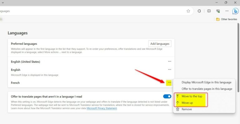 How to Change or Reorder Preferred Languages in Microsoft Edge - Geek ...