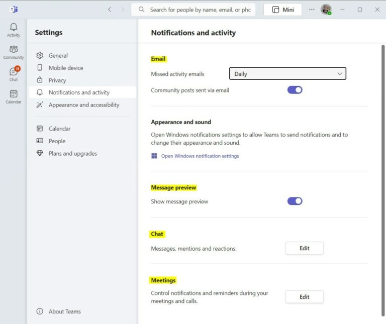How to Manage Notifications in Microsoft Teams on Windows 11 - Geek Rewind