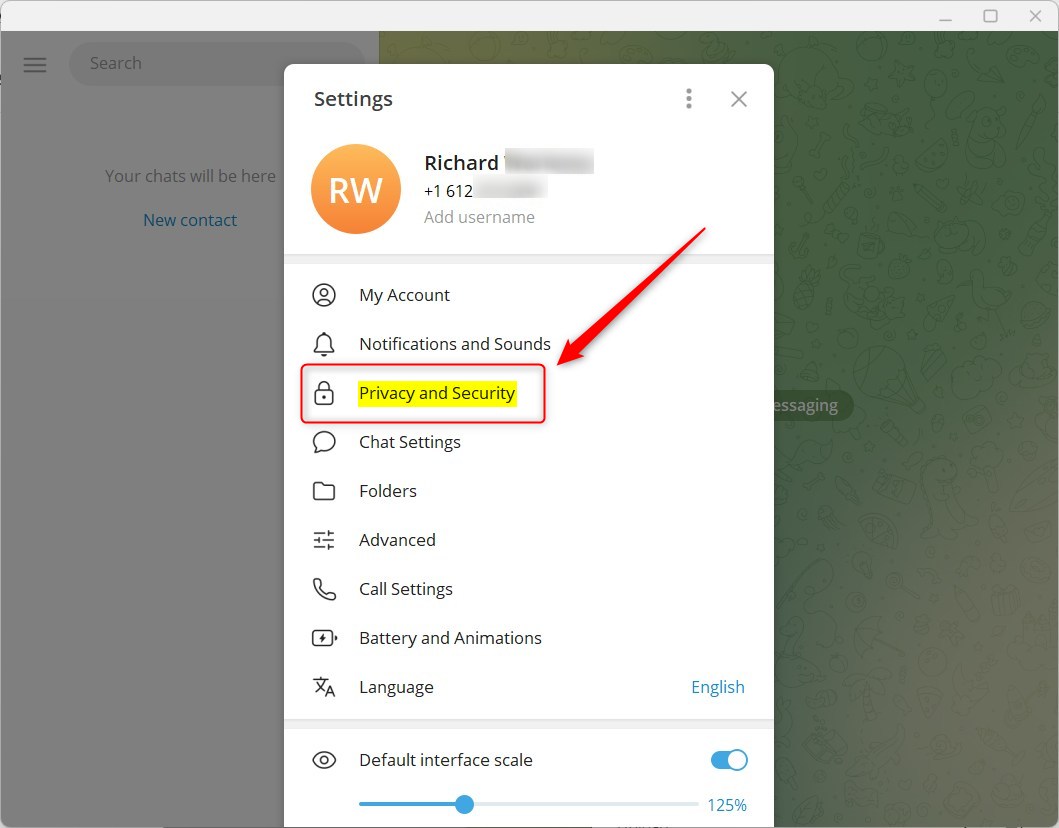 Enable or Disable Local Passcode in Telegram for Windows 11 - Geek Rewind