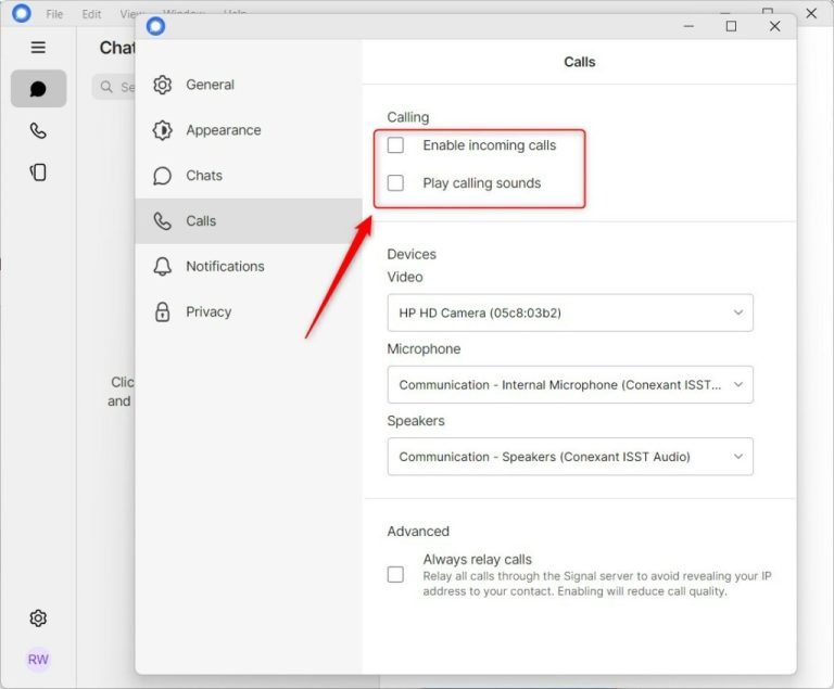 How to Turn “Incoming calls” On or Off in the Signal app on Windows 11 - Geek Rewind