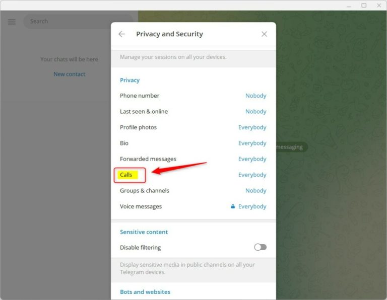 How to Change “Who can call me” in Telegram on Windows 11 - Geek Rewind