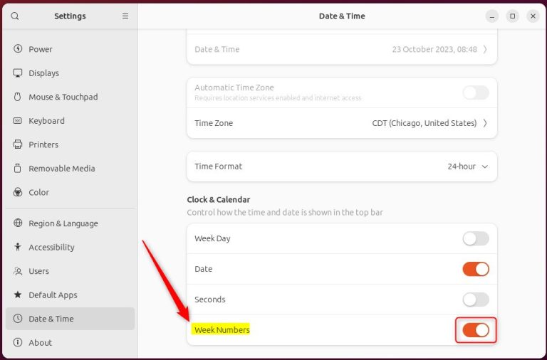 How to Turn “Week Numbers” On or Off for Calendar in Ubuntu Linux - Geek Rewind