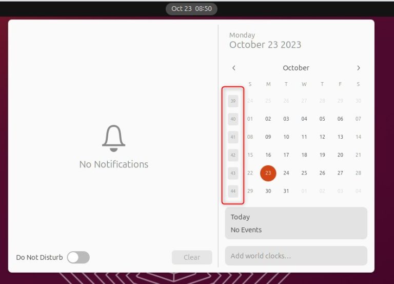 How to Turn “Week Numbers” On or Off for Calendar in Ubuntu Linux - Geek Rewind
