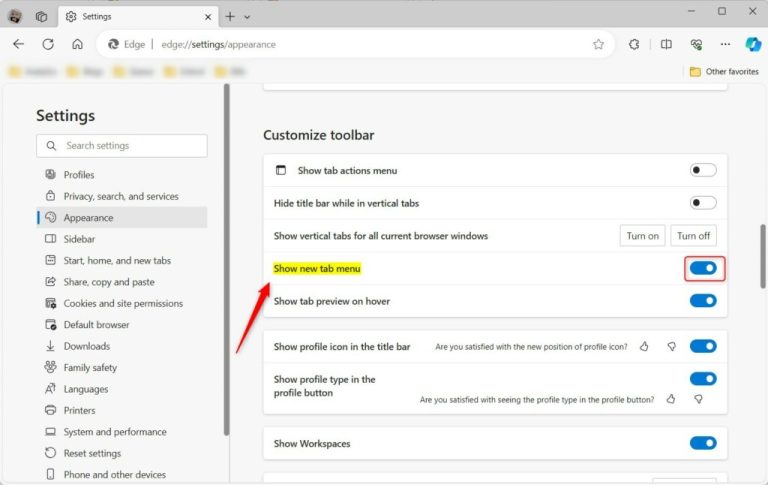 How to Turn “Show new tab menu” On or Off in Microsoft Edge - Geek Rewind