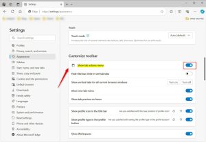 How to Turn “Show tab actions menu” On or Off in Microsoft Edge - Geek Rewind