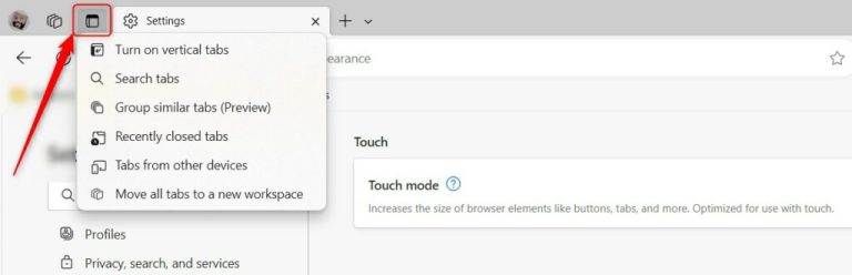 How to Turn “Show tab actions menu” On or Off in Microsoft Edge - Geek Rewind
