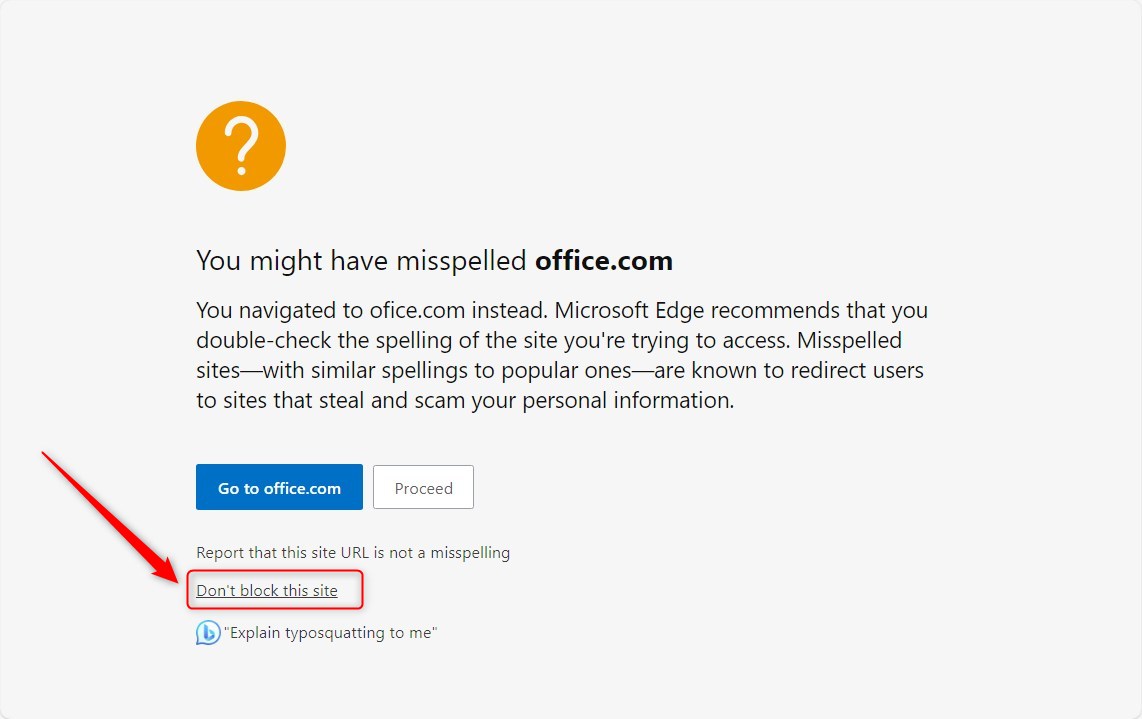 Disable Website Typo Protection Override In Microsoft Edge Geek Rewind